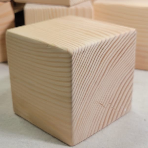 4 Inch Unfinished Wood Blocks - Etsy