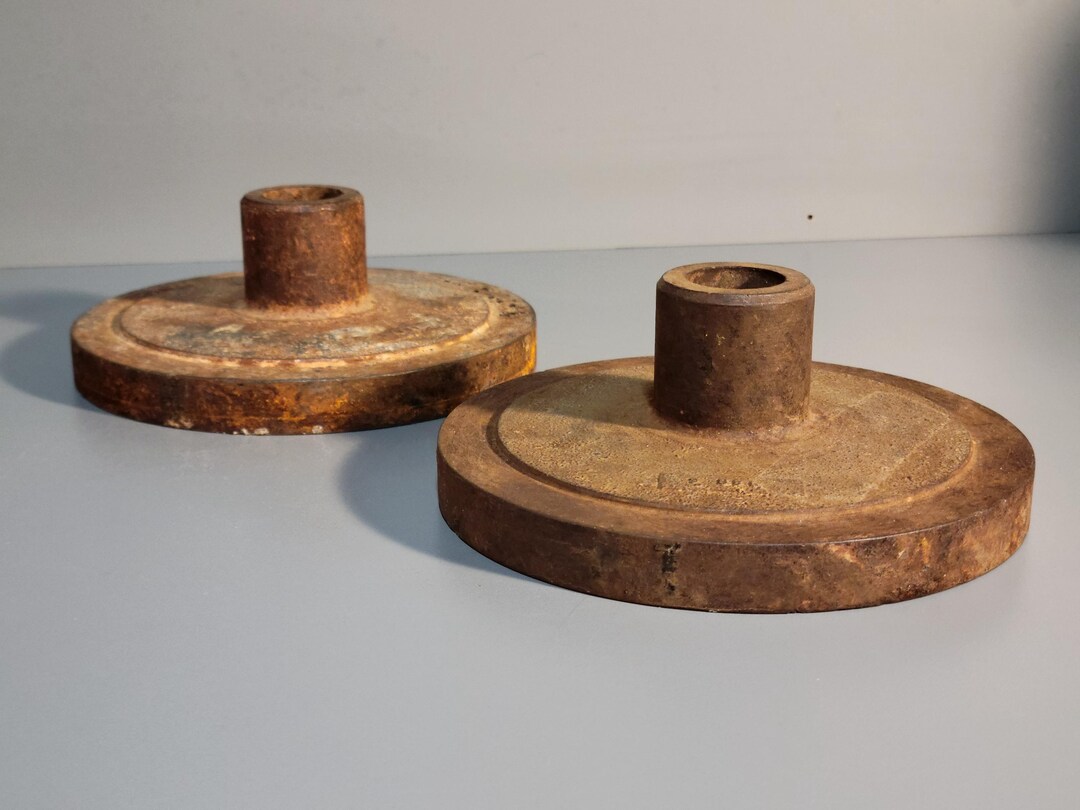 Industrial Steel Sculpture Base: Patina Cast Iron Stand (set of 2) - Etsy