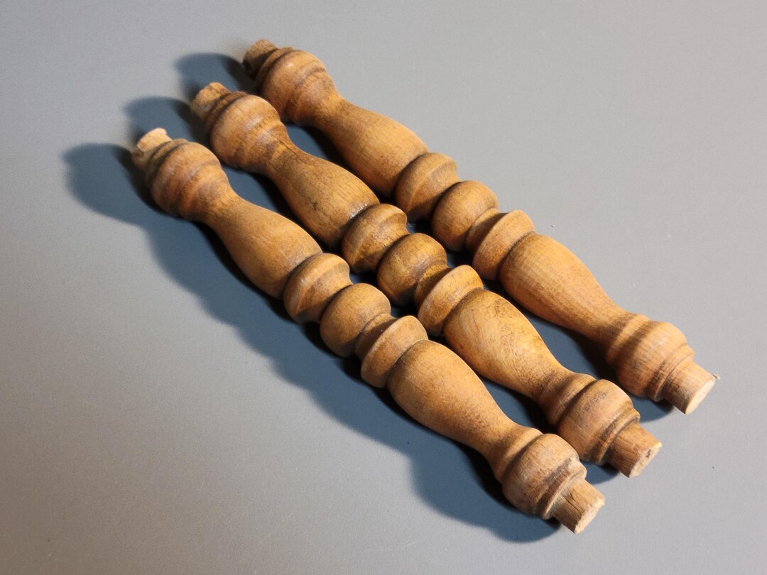 Set of Three 6 Inch Turned Wood Spindles Woodworking Craft Supplies - Etsy