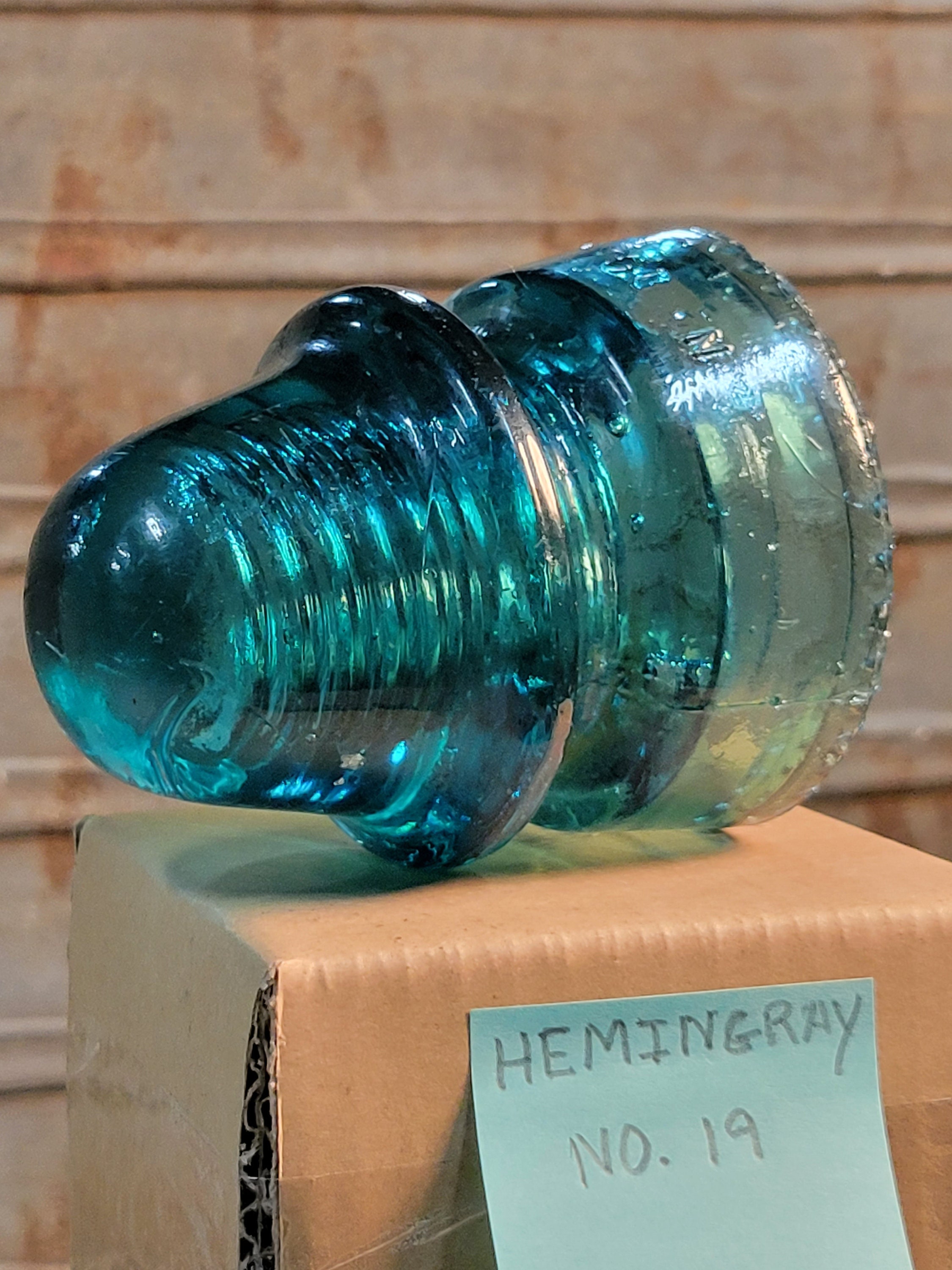 001 HEMINGRAY No. 19 Aqua Blue Glass Insulator 1880's - Etsy