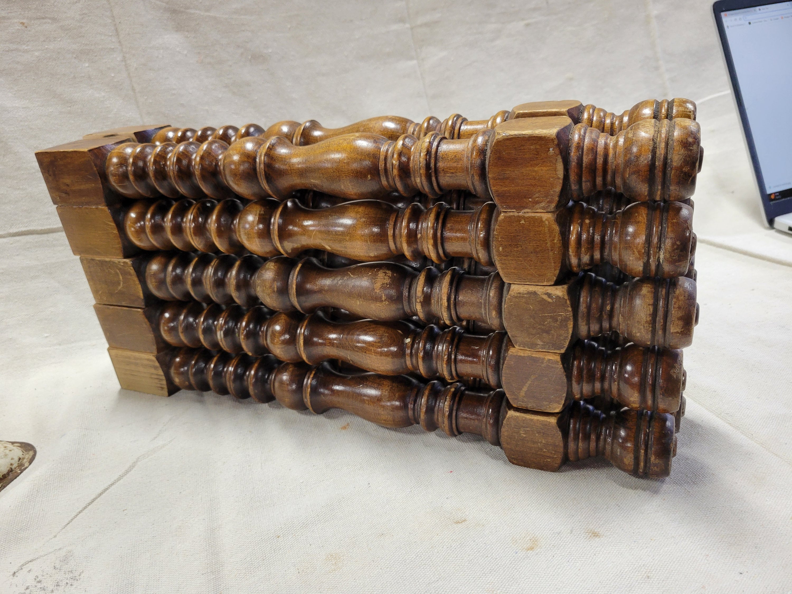 Pair of Turned Chair Legs. Wood Craft Supplies. Vintage Wood Furniture ...