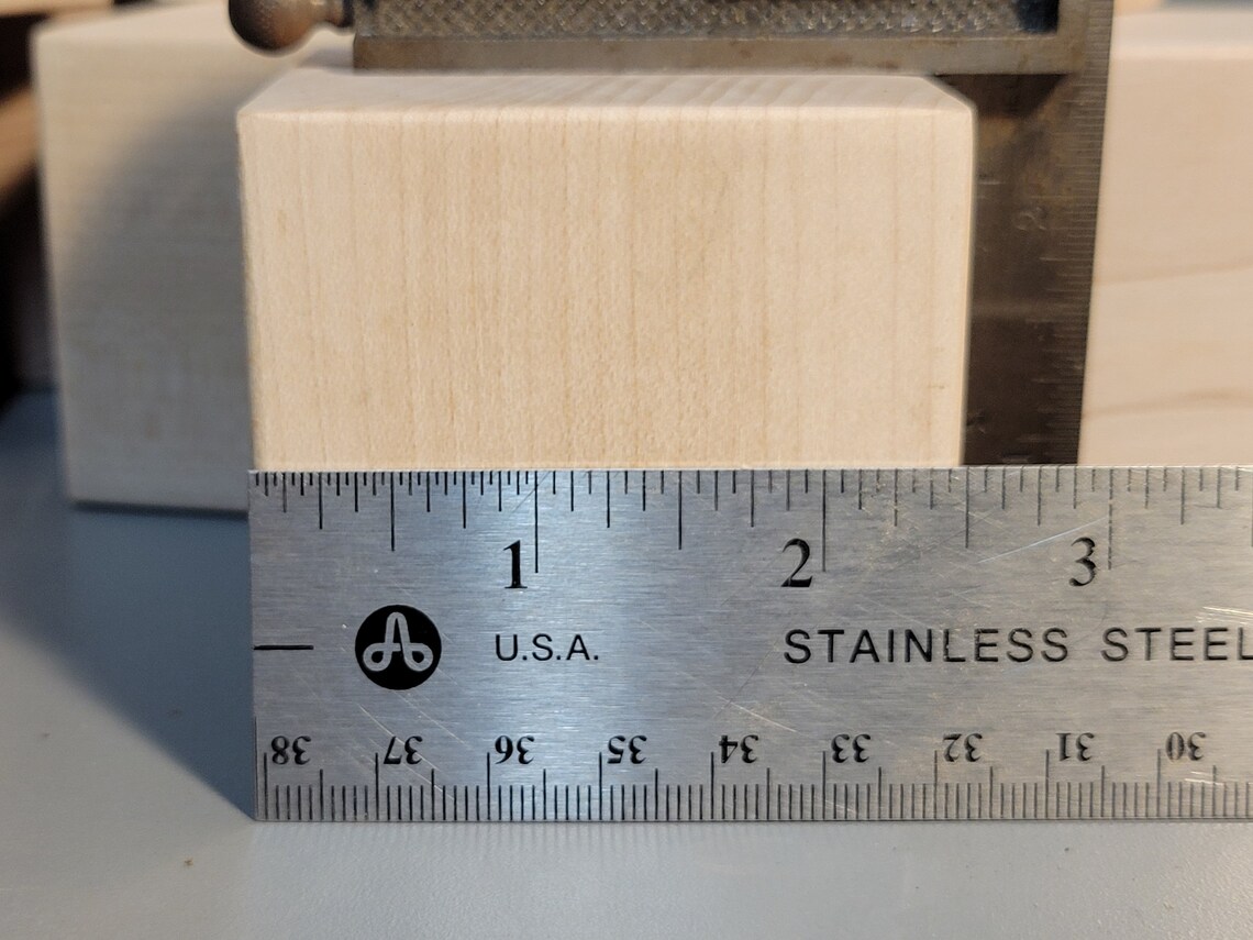 Wood Cubes, Set of 3 Hard Maple Blocks 2.5 Inch Square Block Craft ...
