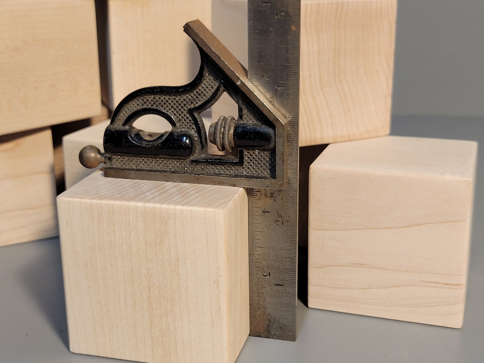 Wood Cubes, Set of 3 Hard Maple Blocks 2.5 Inch Square Block Craft ...