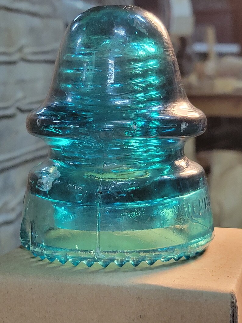 001 HEMINGRAY No. 19 Aqua Blue Glass Insulator 1880's - Etsy