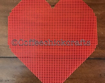 Heart plastic canvas | Etsy