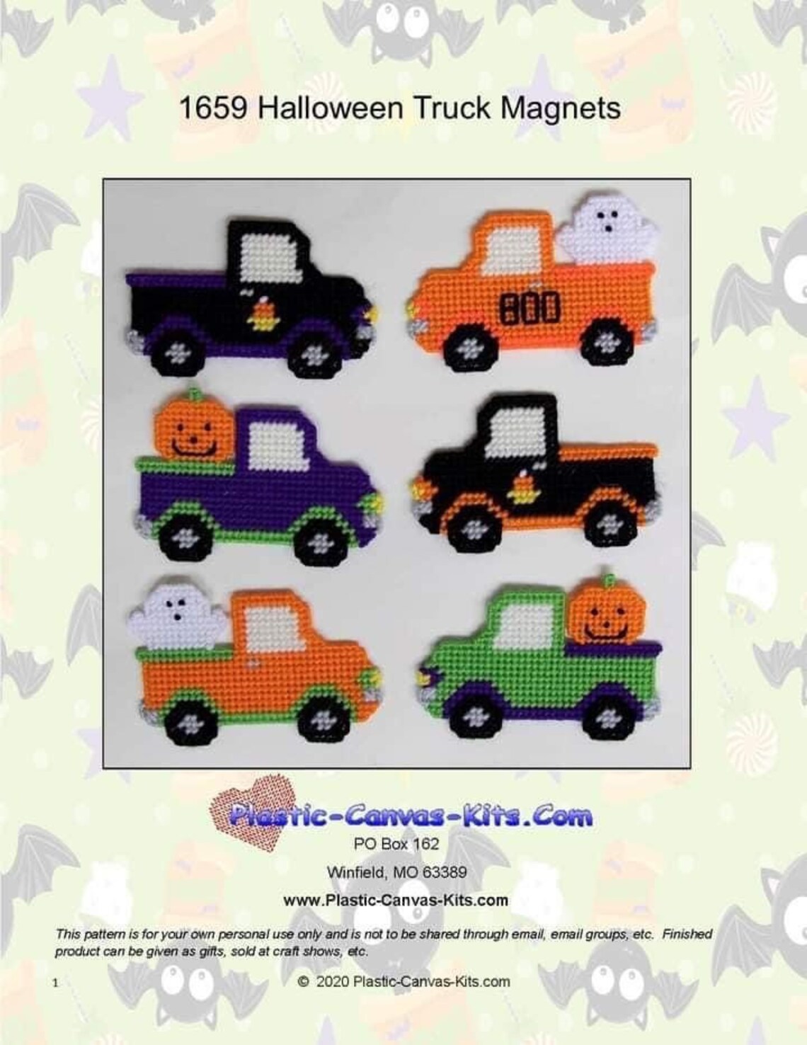 Fall Pick up Truck Plastic Canvas Truck Shape Cut Out Plastic Canvas ...