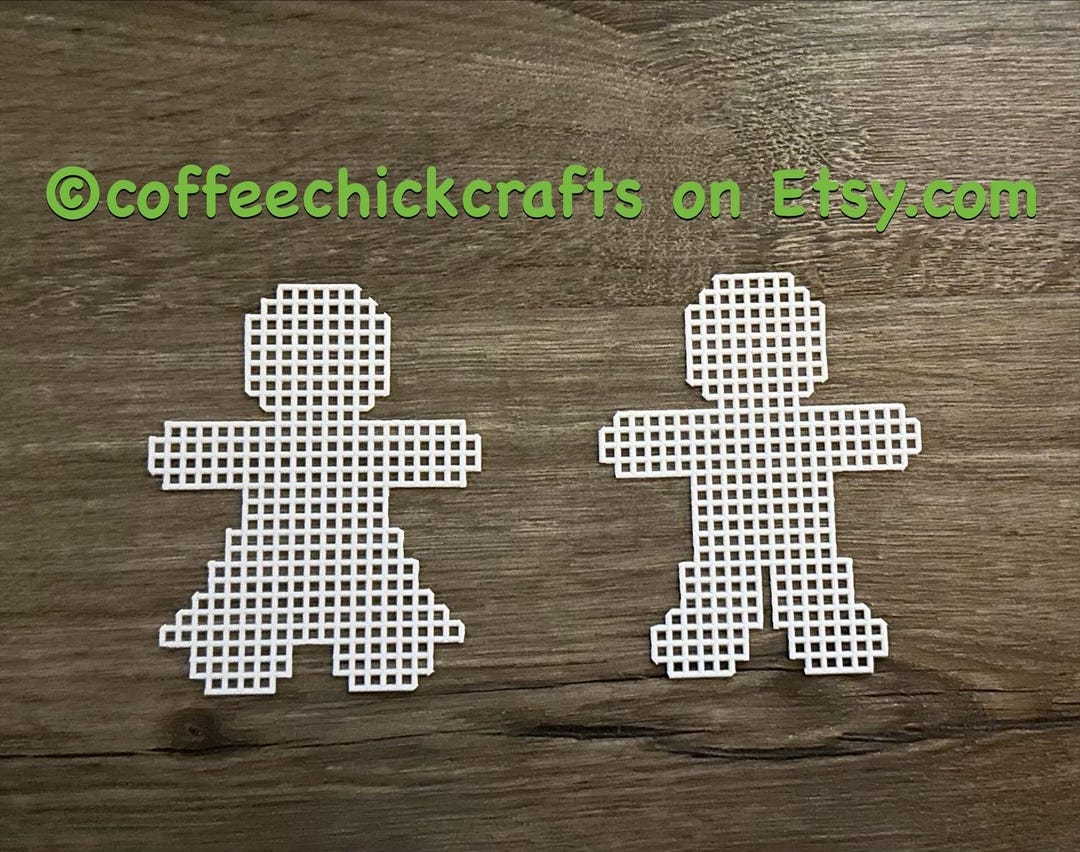 Gingerbread Plastic Canvas Man and Woman Cutout Shapes Needlepoint ...