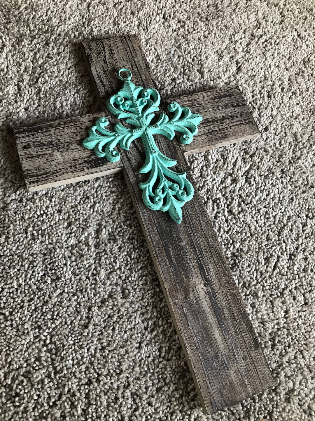 Rustic Cross Wood and Iron Cross Wall Decor Farmhouse Style Home Decor ...