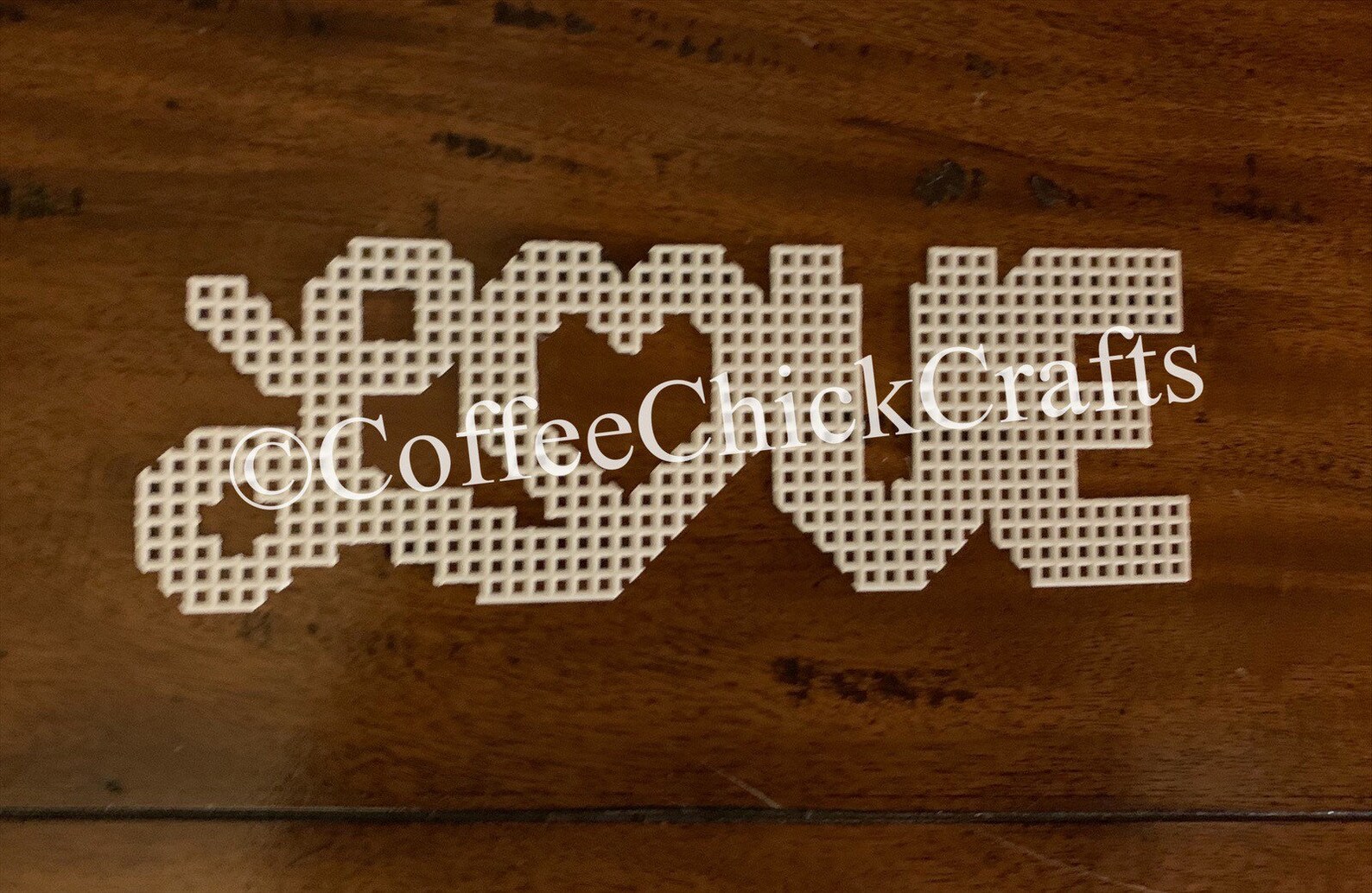 LOVE Plastic Canvas Love With Heart Plastic Canvas Cut Out - Etsy