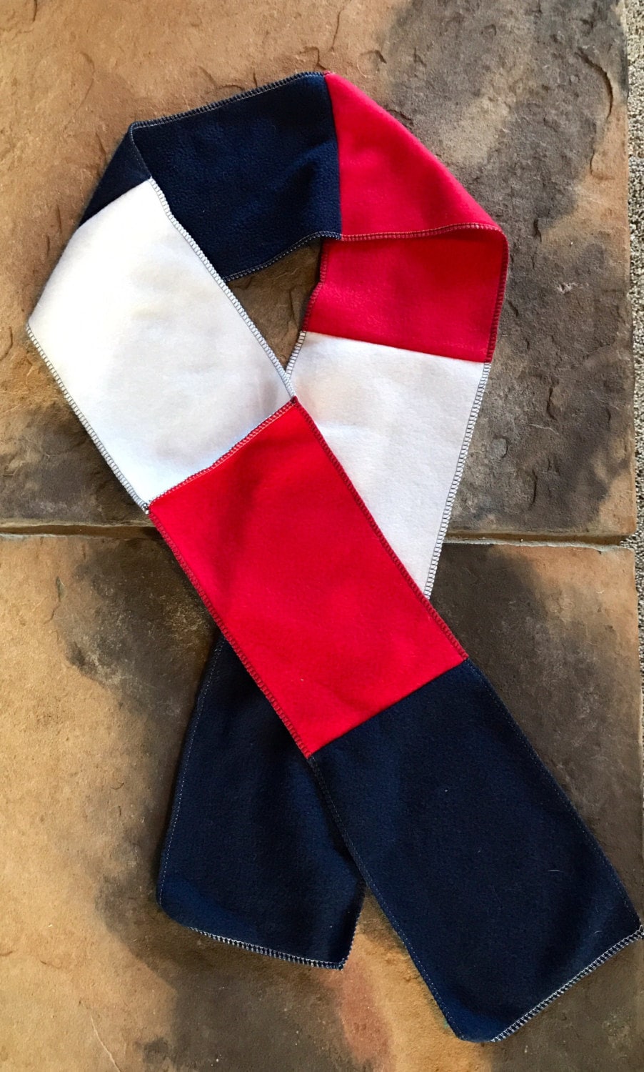 Red White & Dark Blue Navy Fleece Scarf School Spirit Columbus - Etsy UK