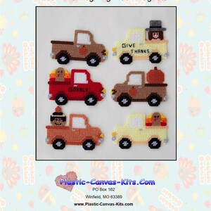 Thanksgiving Fall Pick up Truck Plastic Canvas Truck Shape Turkey ...