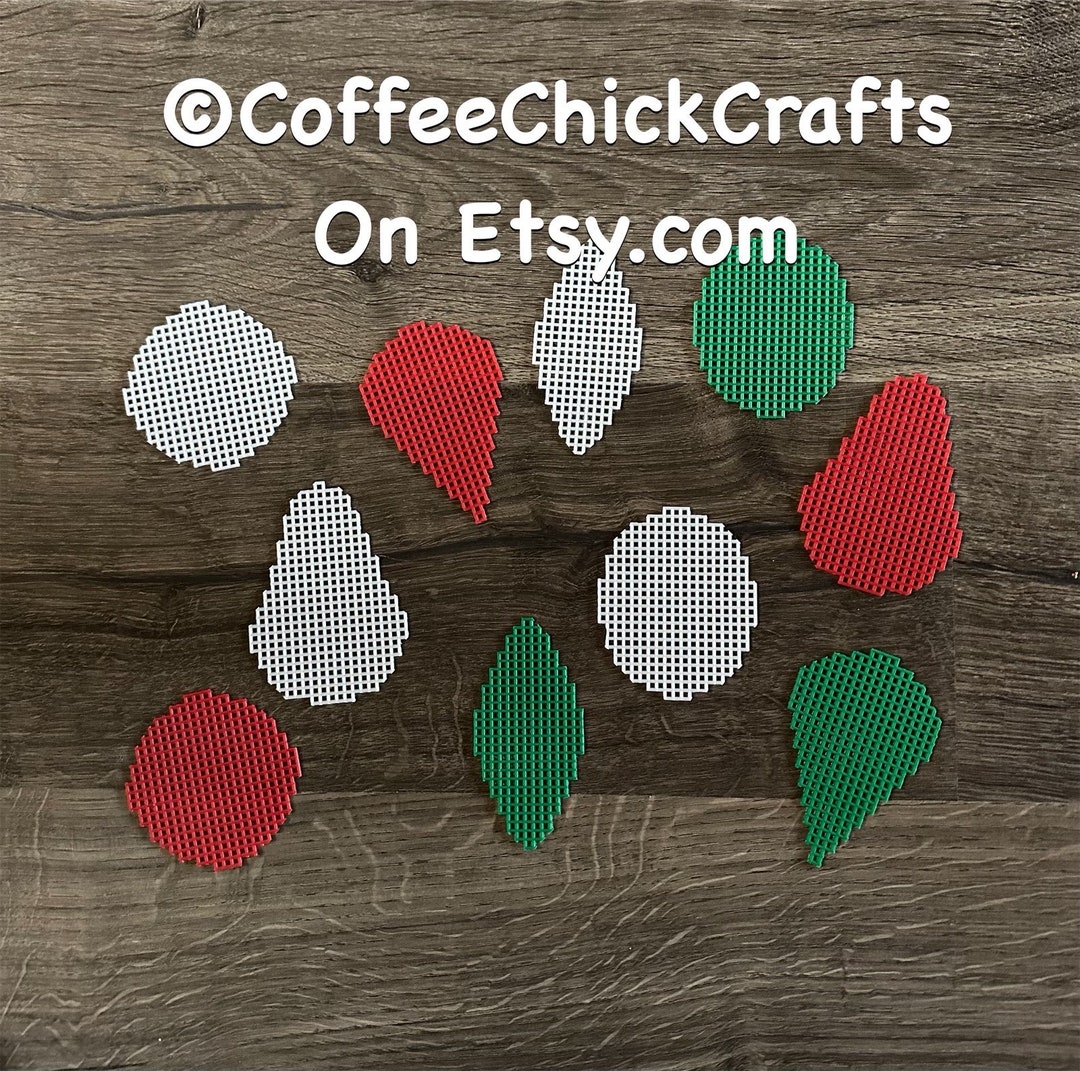 Christmas Ornament Holiday Ornament Set Plastic Canvas Ornament Cut ...