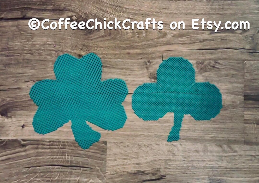 Large Shamrock Plastic Canvas Cut Out Shapes Clovers, Needlepoint St ...