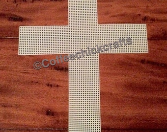 Ribbon Cross Plastic Canvas Small Cross Plastic Canvas Cross | Etsy