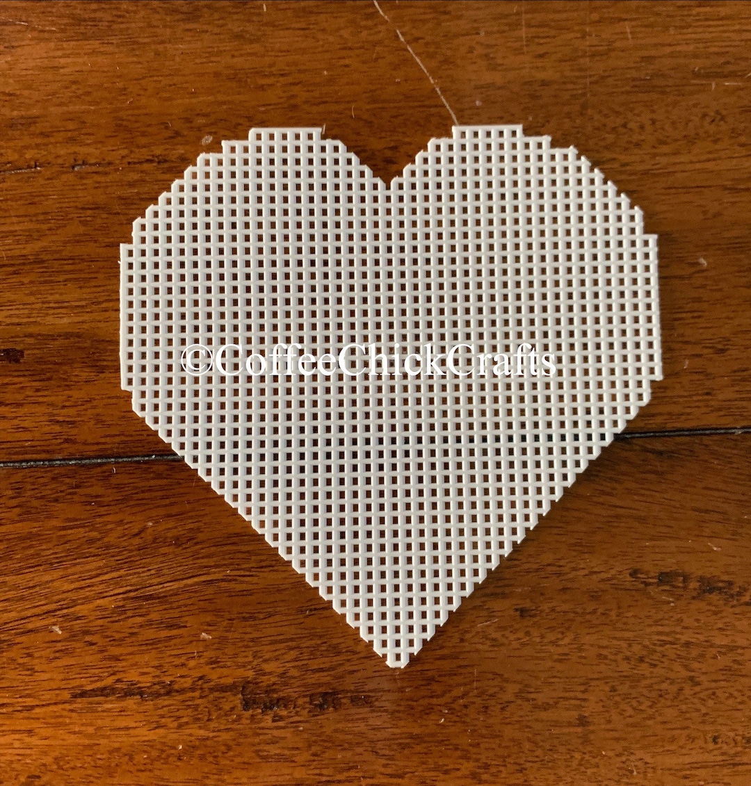 Large Plastic Canvas Heart 6" Plastic Canvas Heart Cut Out Plastic ...
