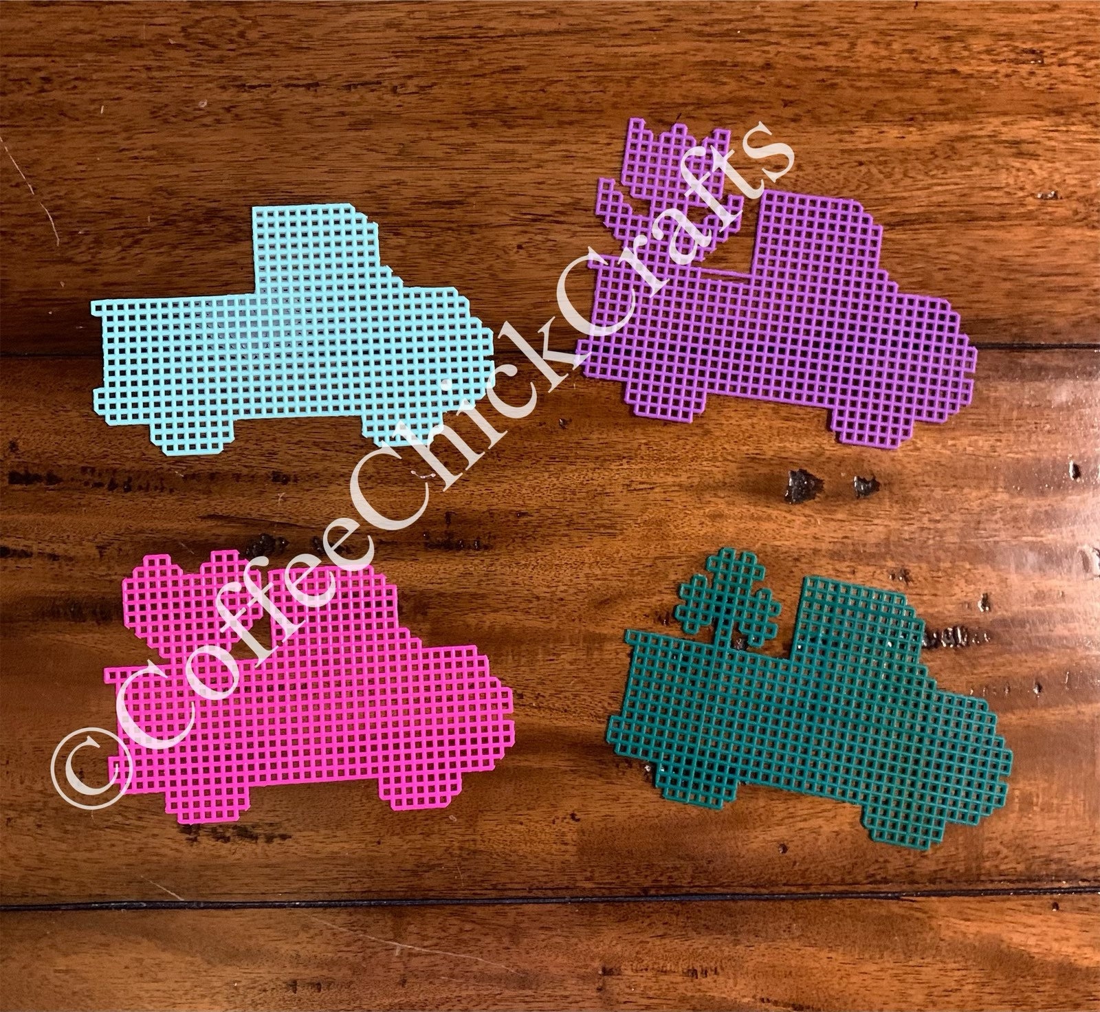 Spring Pick up Truck Plastic Canvas Truck Shape Cut Out Plastic Canvas ...