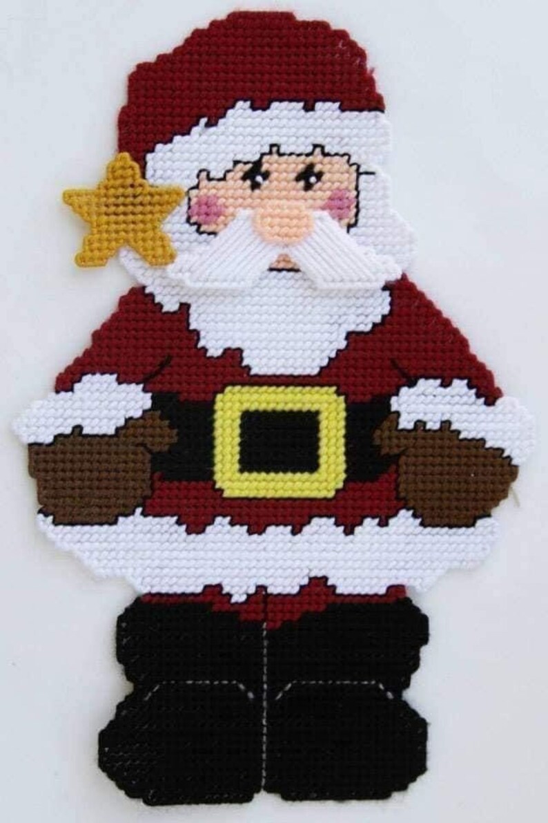 Large Santa Plastic Canvas Cut Outs Plastic Canvas Christmas - Etsy