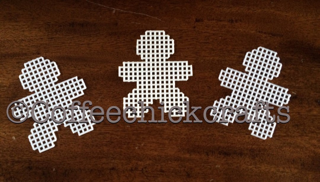 Plastic Canvas Gingerbread Man Cut Outs Plastic Canvas for Needlepoint ...