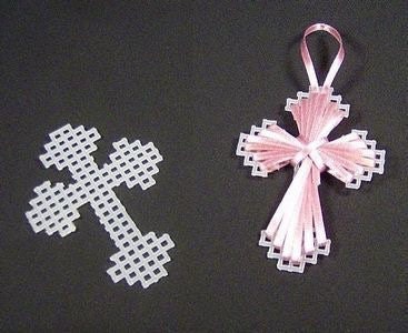 Ribbon Cross Plastic Canvas Small Cross Plastic Canvas Cross for ...