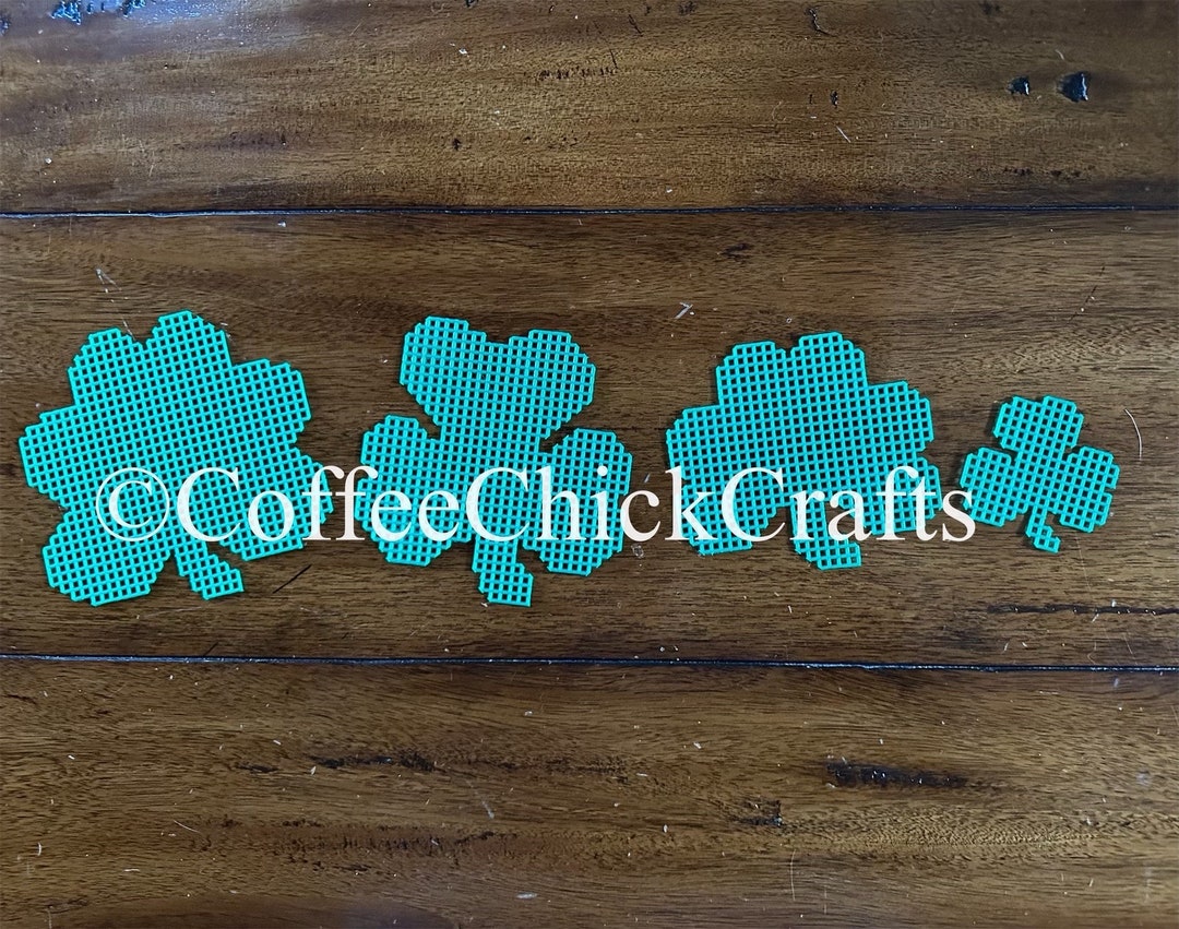 Clover Shamrock Plastic Canvas Cut Out Plastic Canvas Shamrock Shape ...