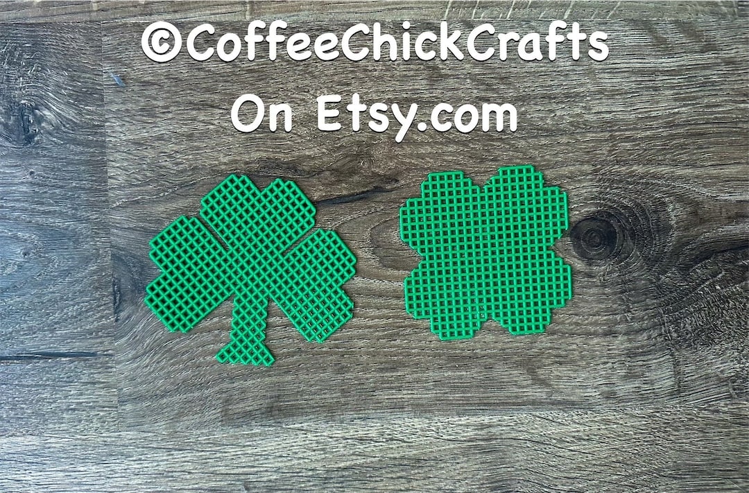Clover Shamrock Plastic Canvas Cut Out Plastic Canvas Shape Shamrock 4 ...