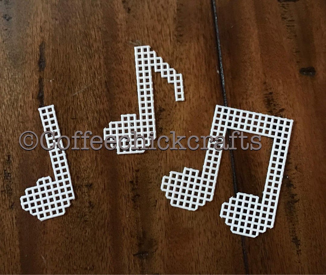 Set of 3 Plastic Canvas Music Notes Cut Outs Plastic Canvas for ...