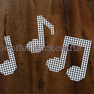 Set of 3 Plastic Canvas Music Notes Cut Outs Plastic Canvas for ...