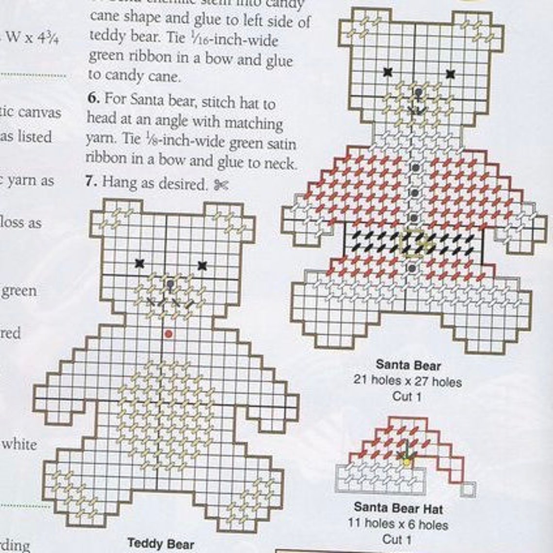 Teddy Bear Plastic Canvas Cut Outs Plastic Canvas for Needlepoint Santa ...