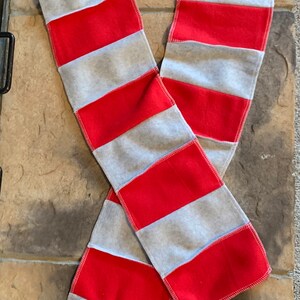 Red & Grey Striped Fleece Scarf School Ohio State Buckeyes Atlanta ...