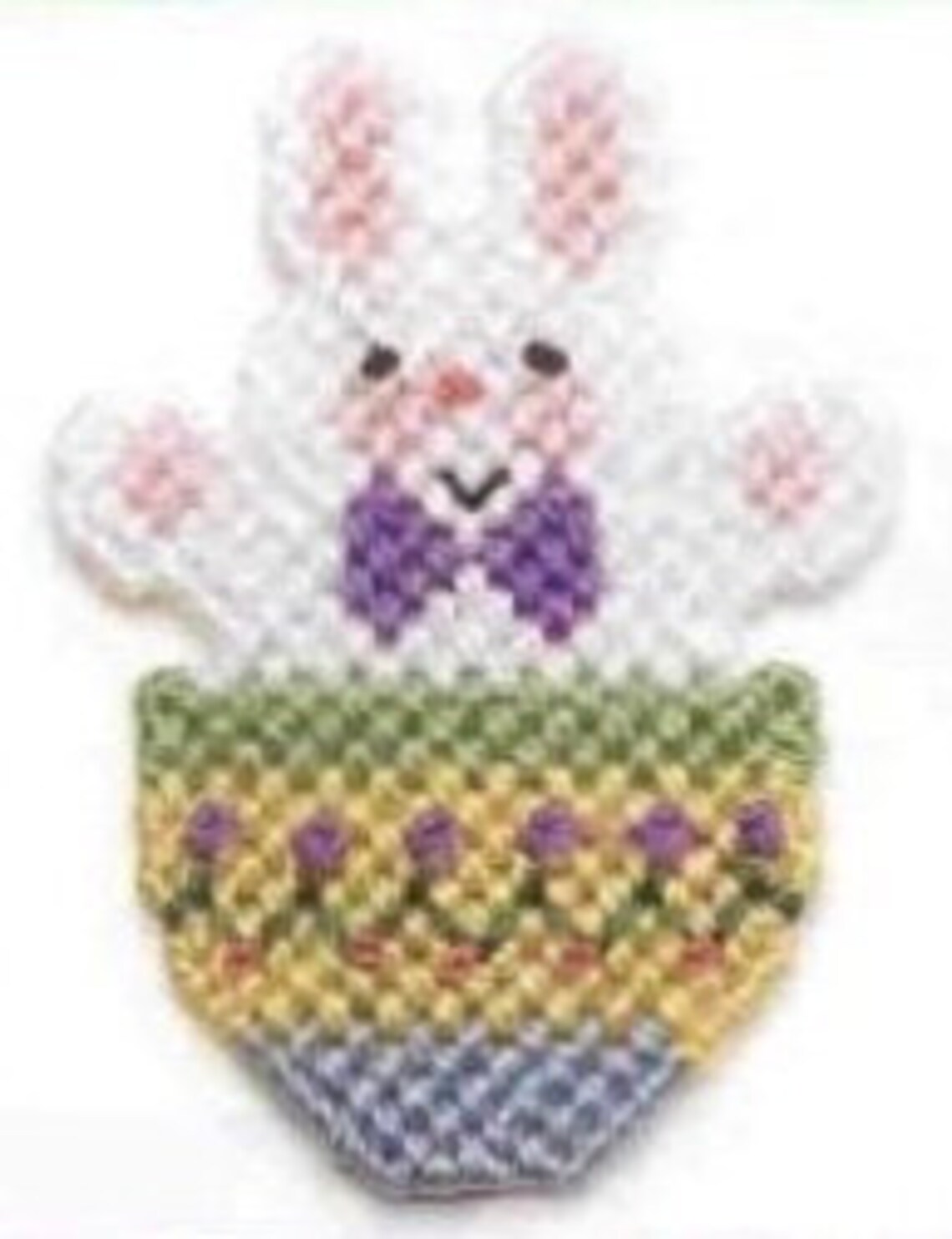 Plastic Canvas Easter Bunny Rabbit in Egg Plastic Canvas Cut | Etsy