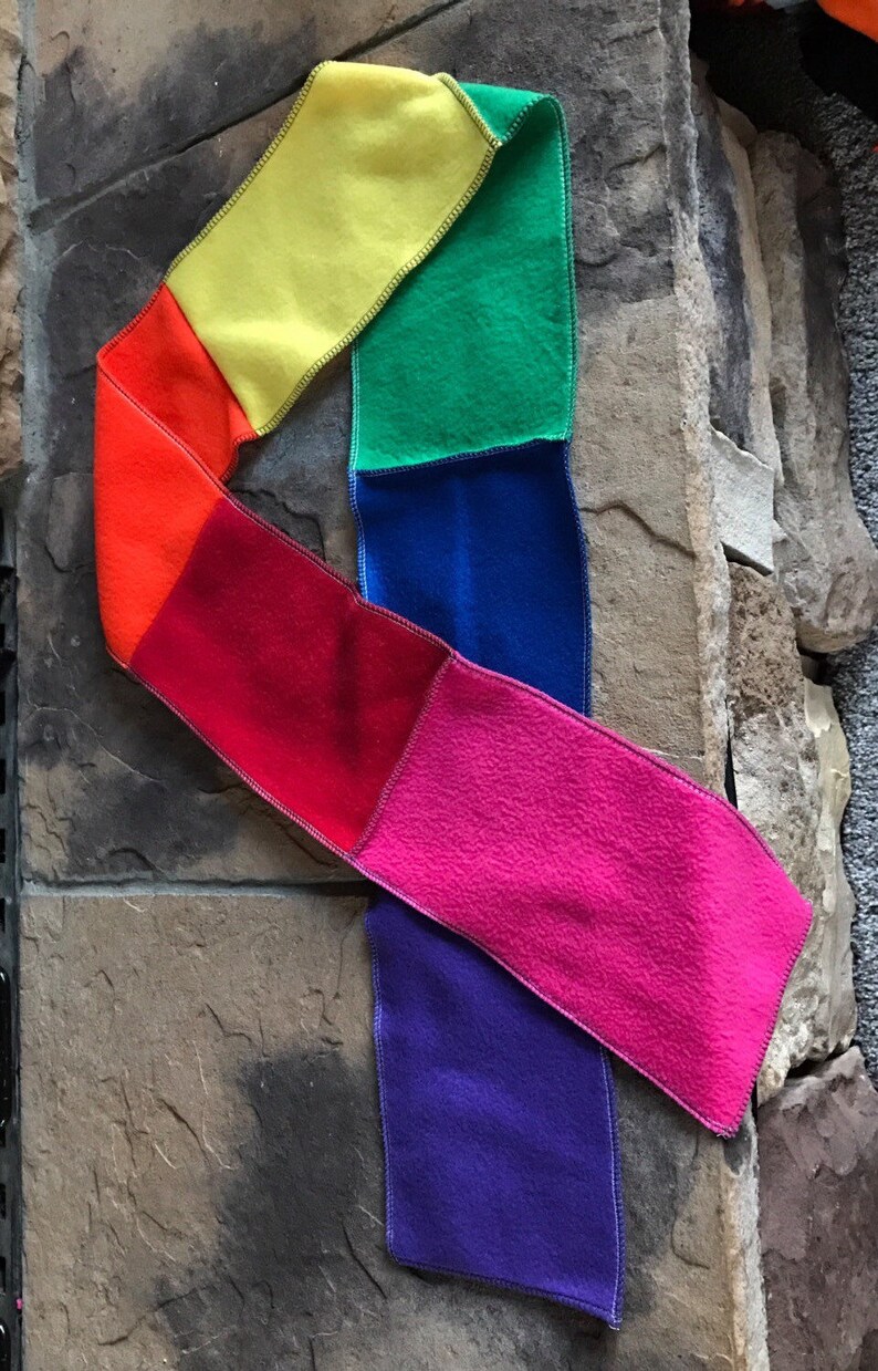 Rainbow Fleece Scarf Rainbow Scarf Pride Scarf Patchwork Scarf - Etsy