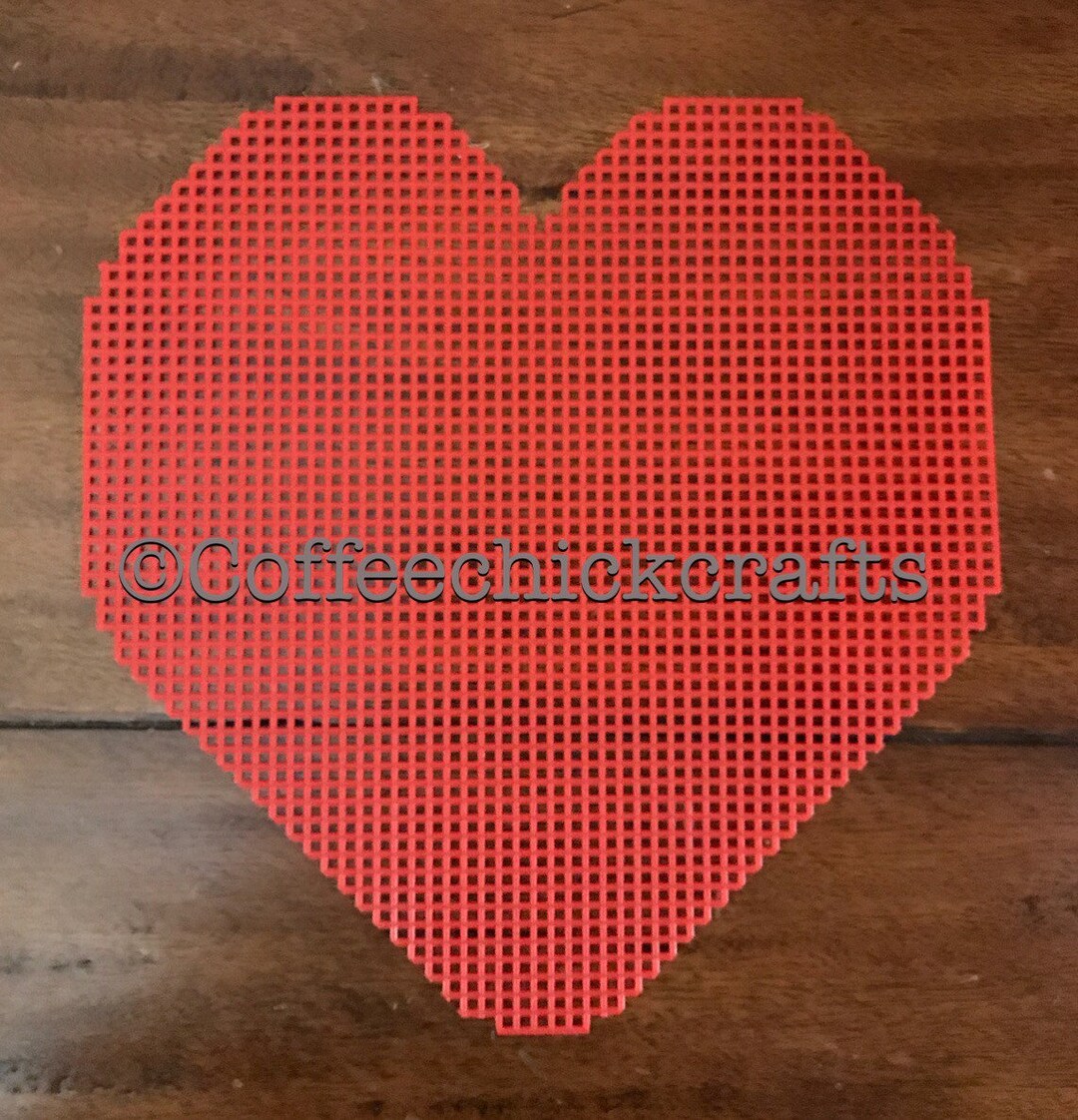 Large Plastic Canvas Heart 8" Plastic Canvas Heart Cut Out Plastic ...