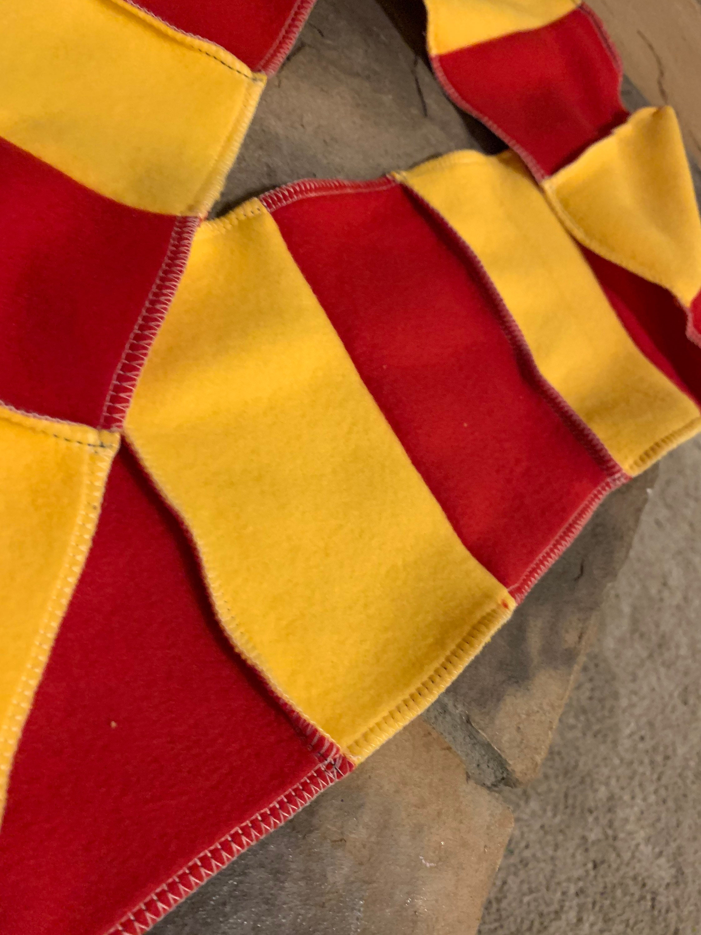 Gold & Red Striped Fleece Scarf School Spirit Scarf Kansas - Etsy