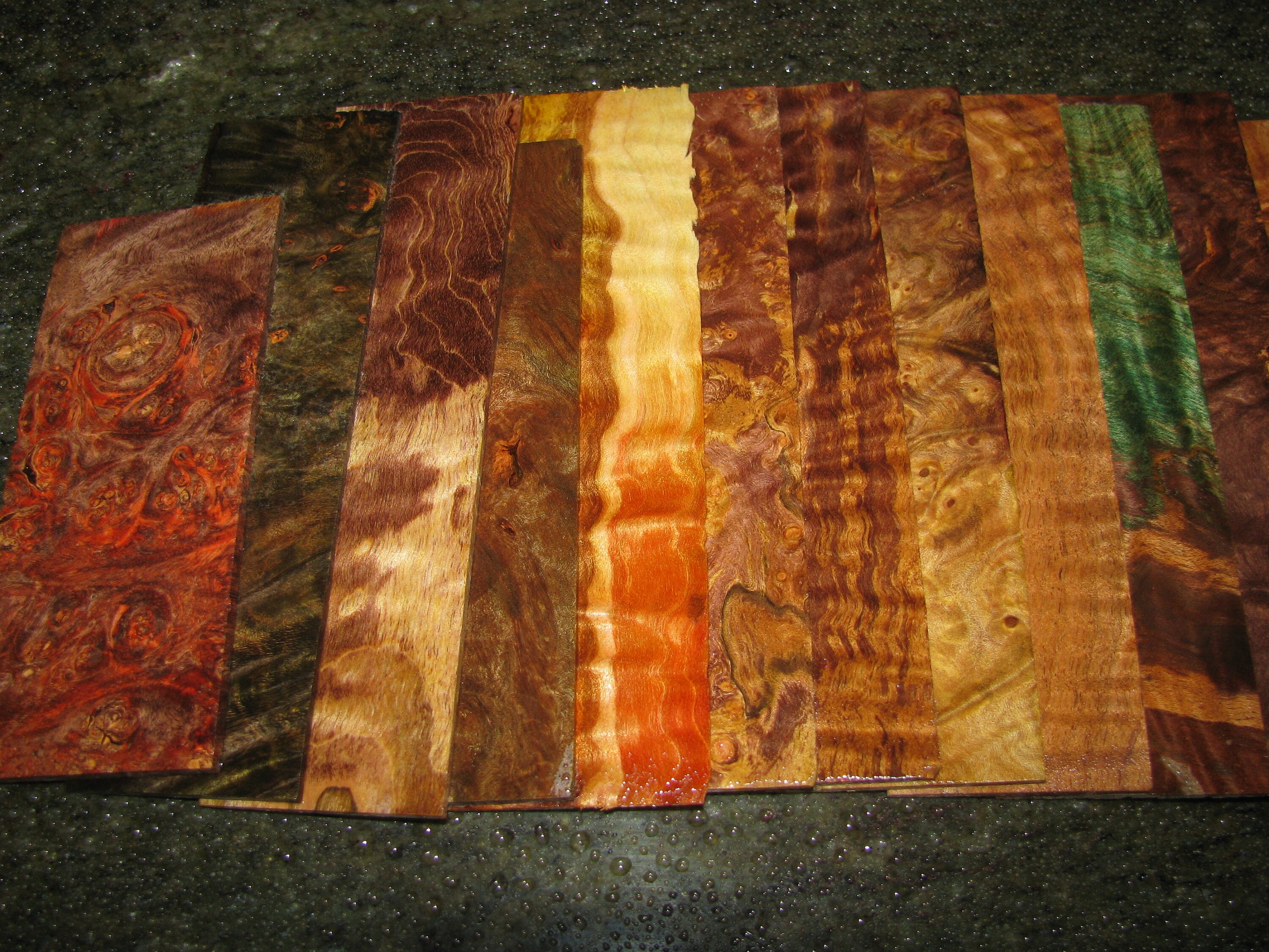 Home & Living Stabilized Double Dyed Maple Burl Flame Quilted Wood Home ...