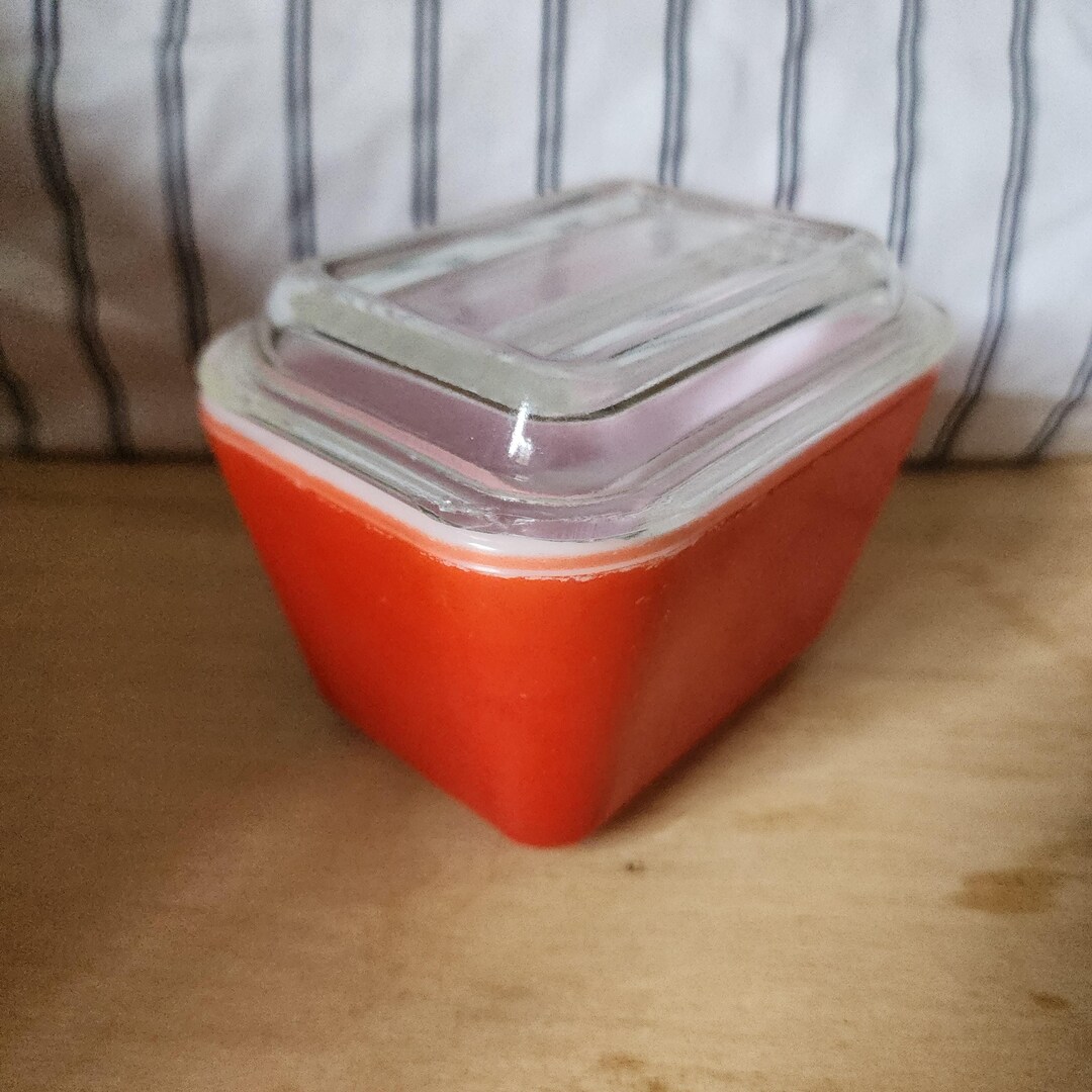 Vintage Pyrex 501-B Red Refrigerator Dish With Glass Lid 1940s 501B ...