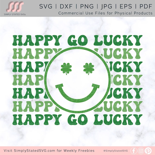 Happy Go Lucky Svg - Etsy