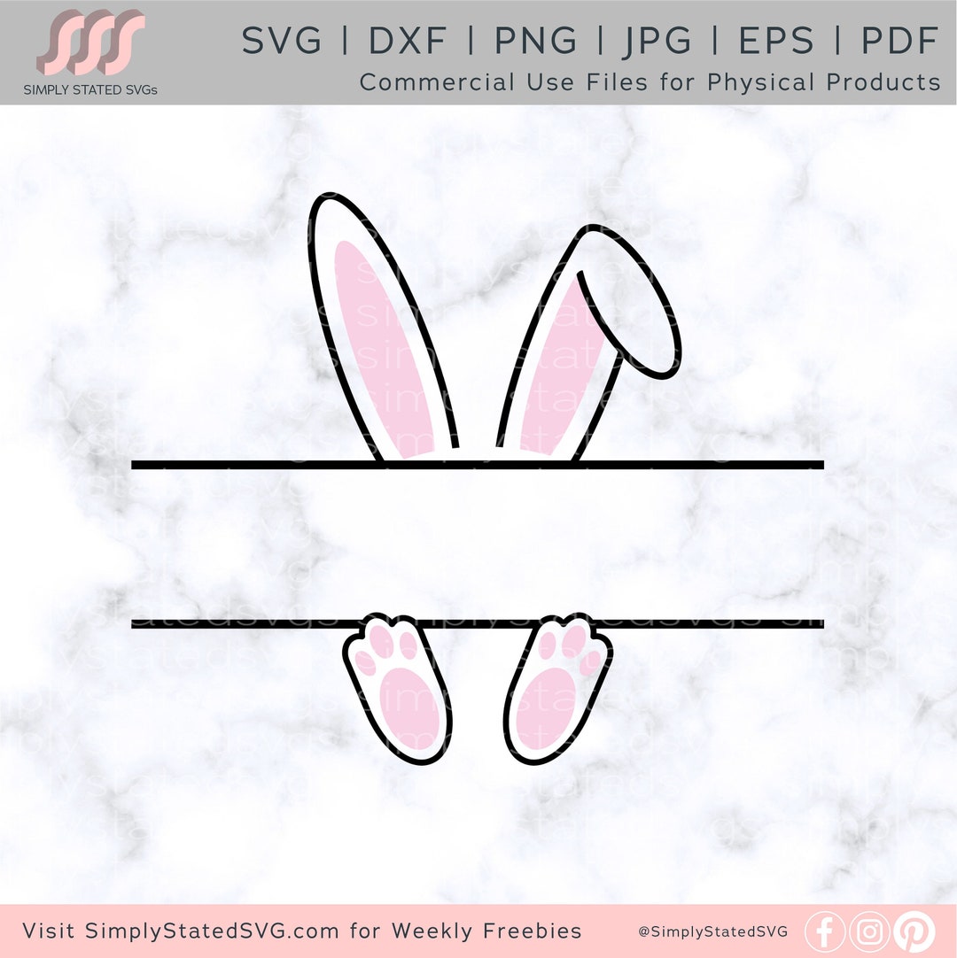 Bunny Name Frame SVG Bunny Ears Name Frame SVG Easter Bunny Name SVG ...