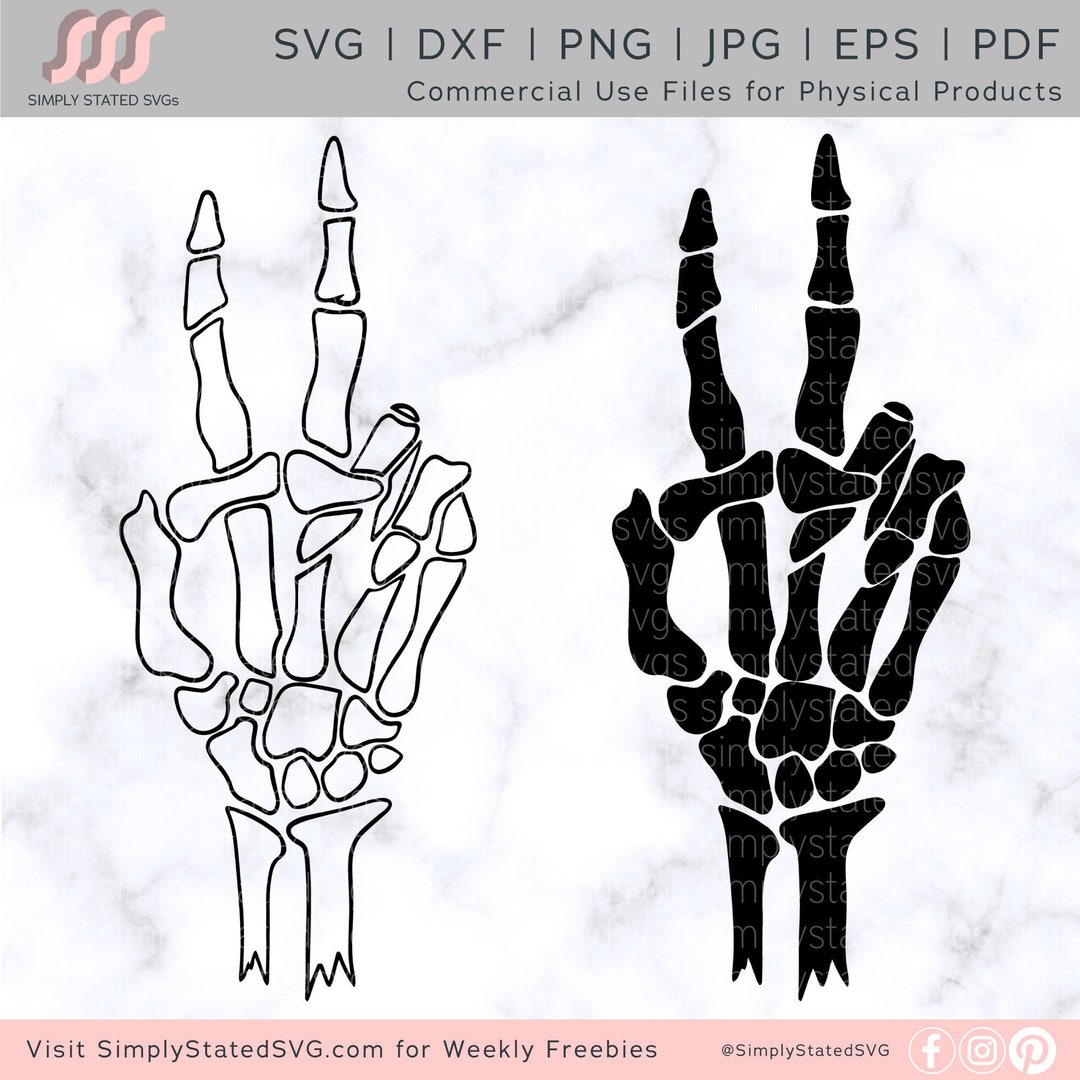 Skeleton Peace Sign SVG Skeleton Peace Sign SVG Skeleton Outline Peach ...