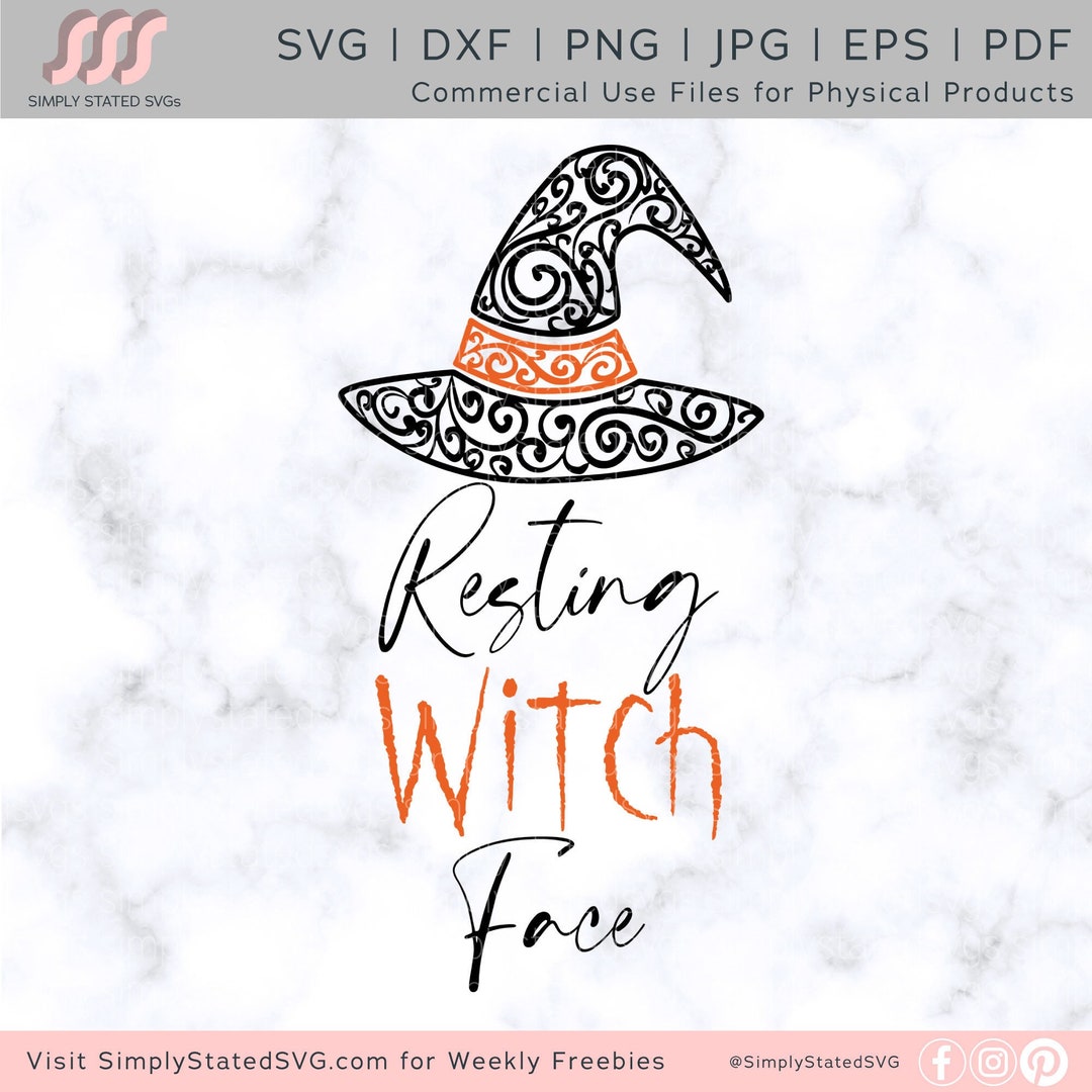 Descansando Bruja Cara SVG Bruja SVG Bruja de Halloween SVG Camisa de ...