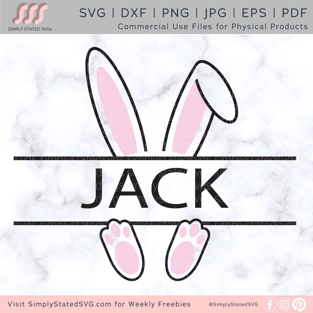 Bunny Name Frame SVG Bunny Ears Name Frame SVG Easter Bunny - Etsy
