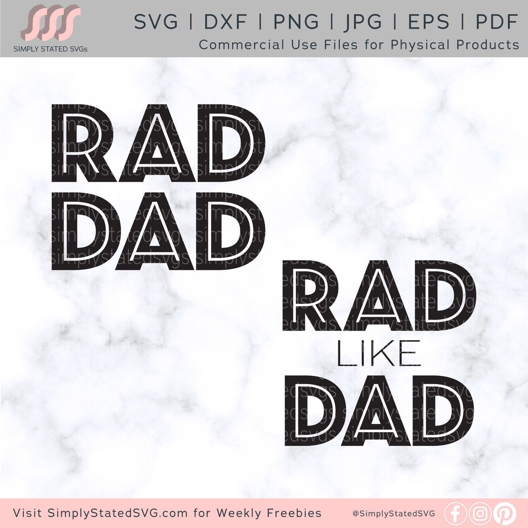 Rad Dad Rad Like Dad SVG Father Son SVG Matching Dad and Son Matching ...