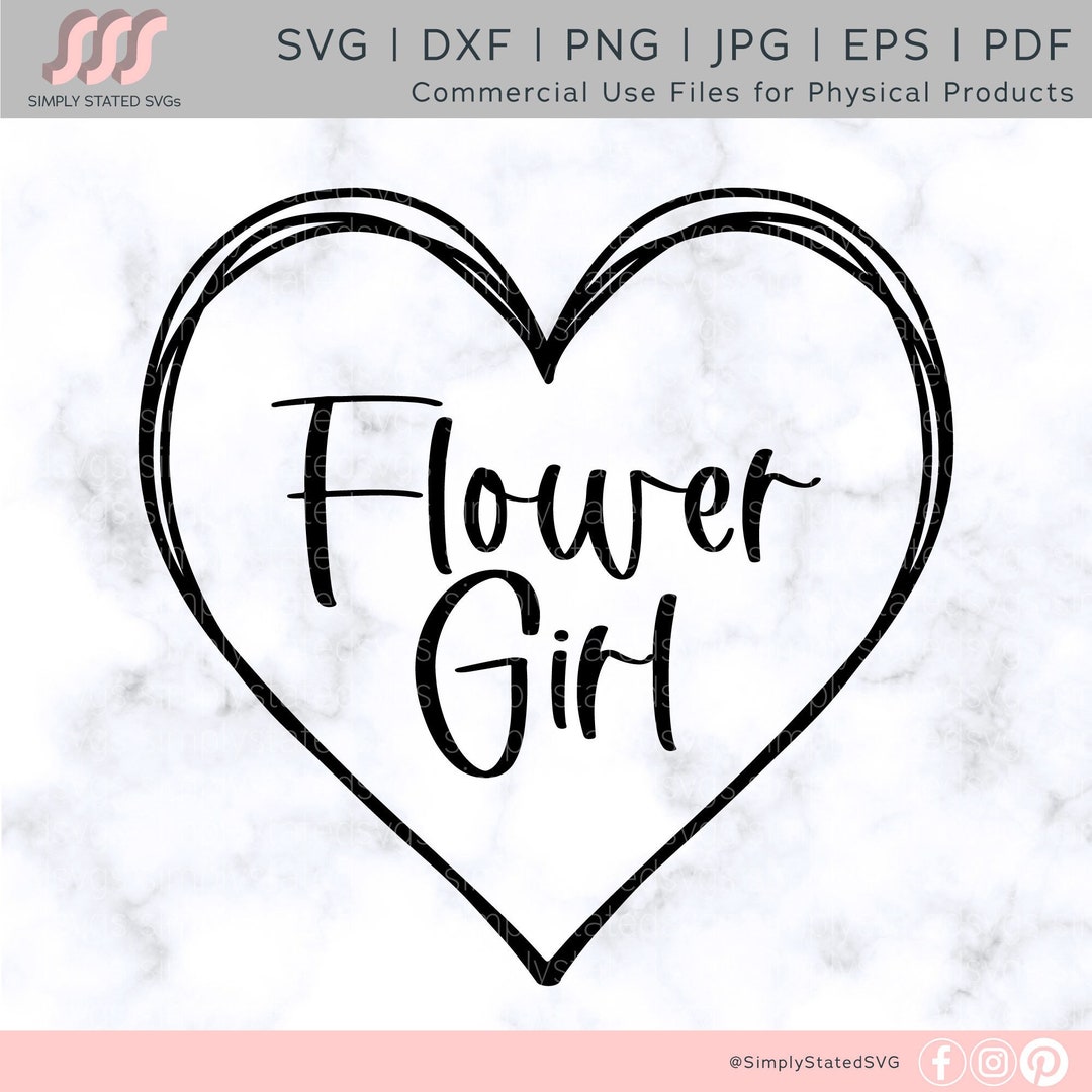 Flower Girl SVG Heart SVG Flower Girl Proposal SVG Bridal Party Svg ...