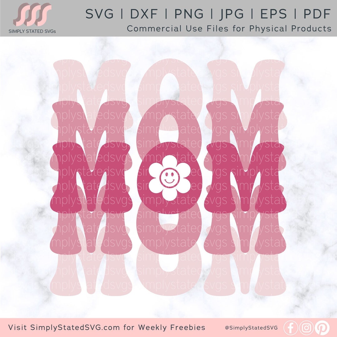 Mom SVG Retro Mom Smiley SVG Mom Png Mother's Day Svg Mom Gift Cricut ...