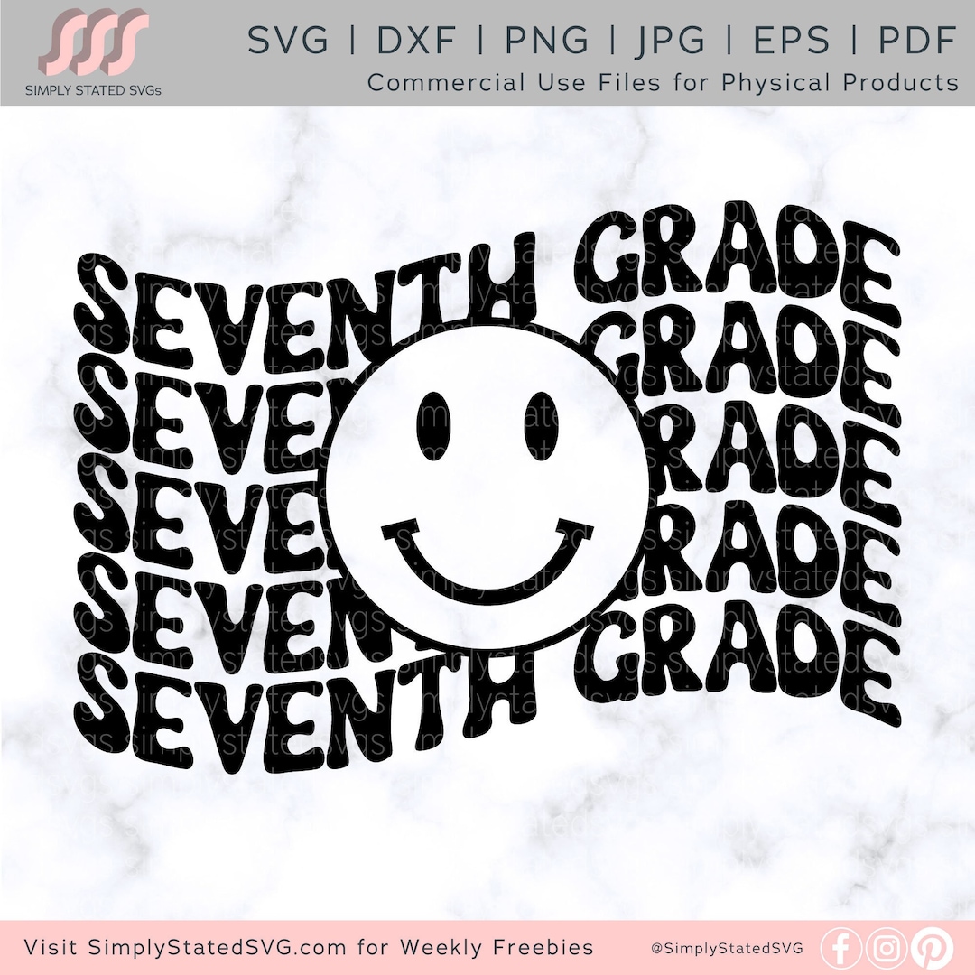 Retro Seventh Grade Smiley SVG 7th Grade SVG Seventh Grade Shirt SVG ...