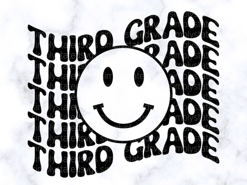 Retro Third Grade Smiley SVG 3rd Grade PNG Third Grade Smiley Shirt SVG ...
