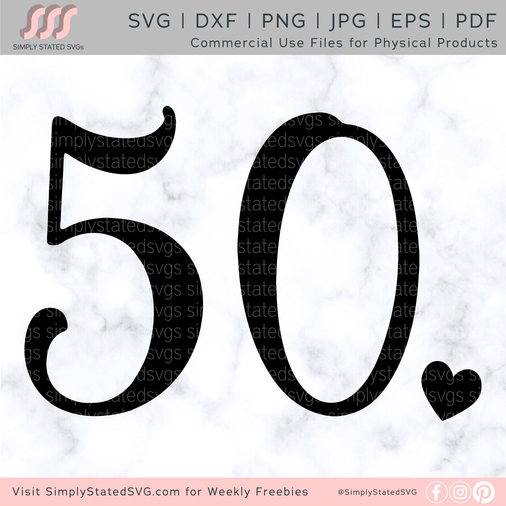 50 SVG 50 Heart SVG 50th Birthday SVG the Big 50 Svg | Etsy Australia
