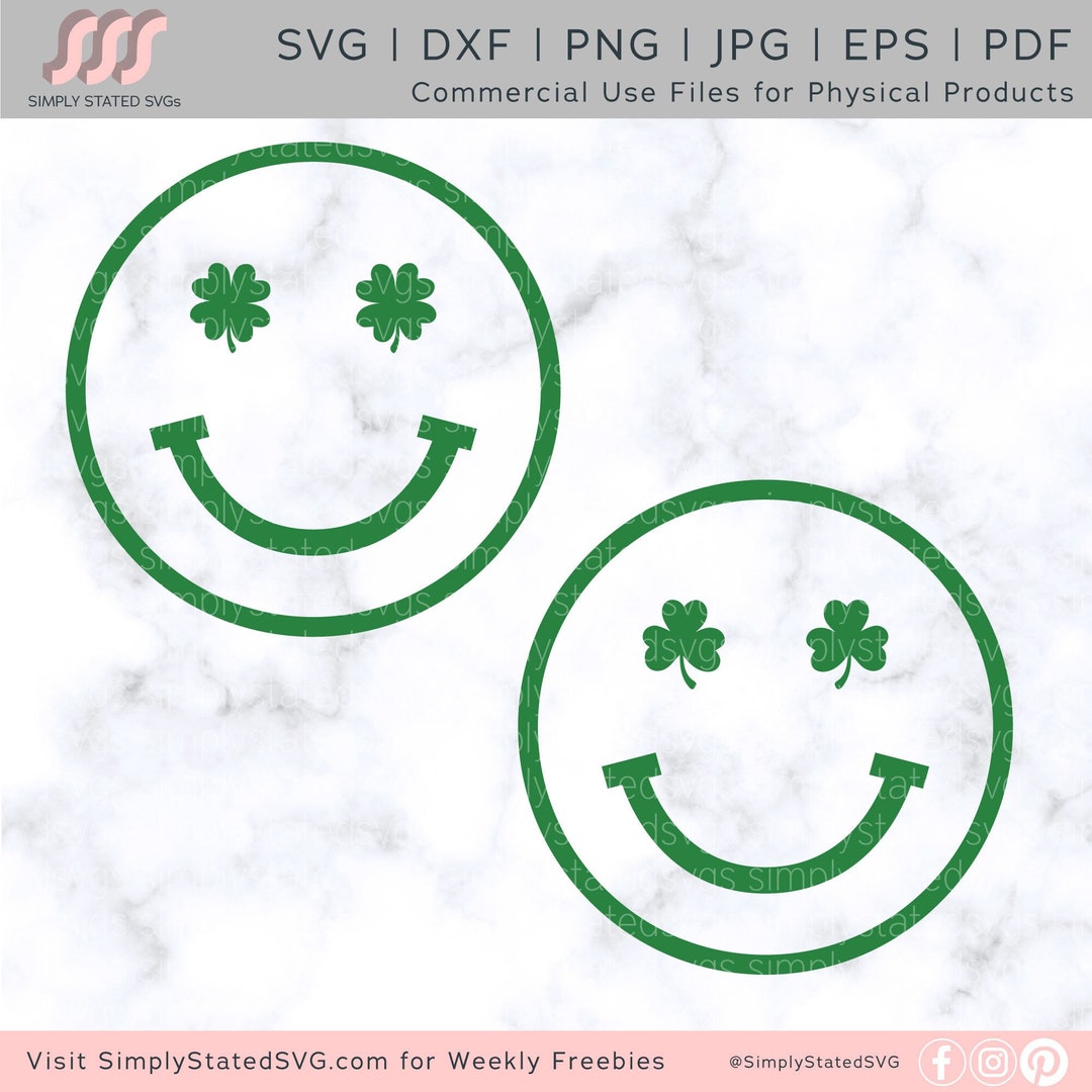Shamrock Smiley SVG, St. Patrick's Day SVG, St. Paddy's Day SVG, St ...