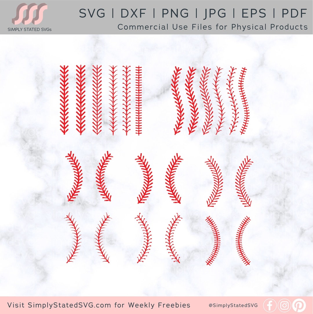 Baseball Stitches SVG Bundle Softball SVG Baseball Stitches SVG ...