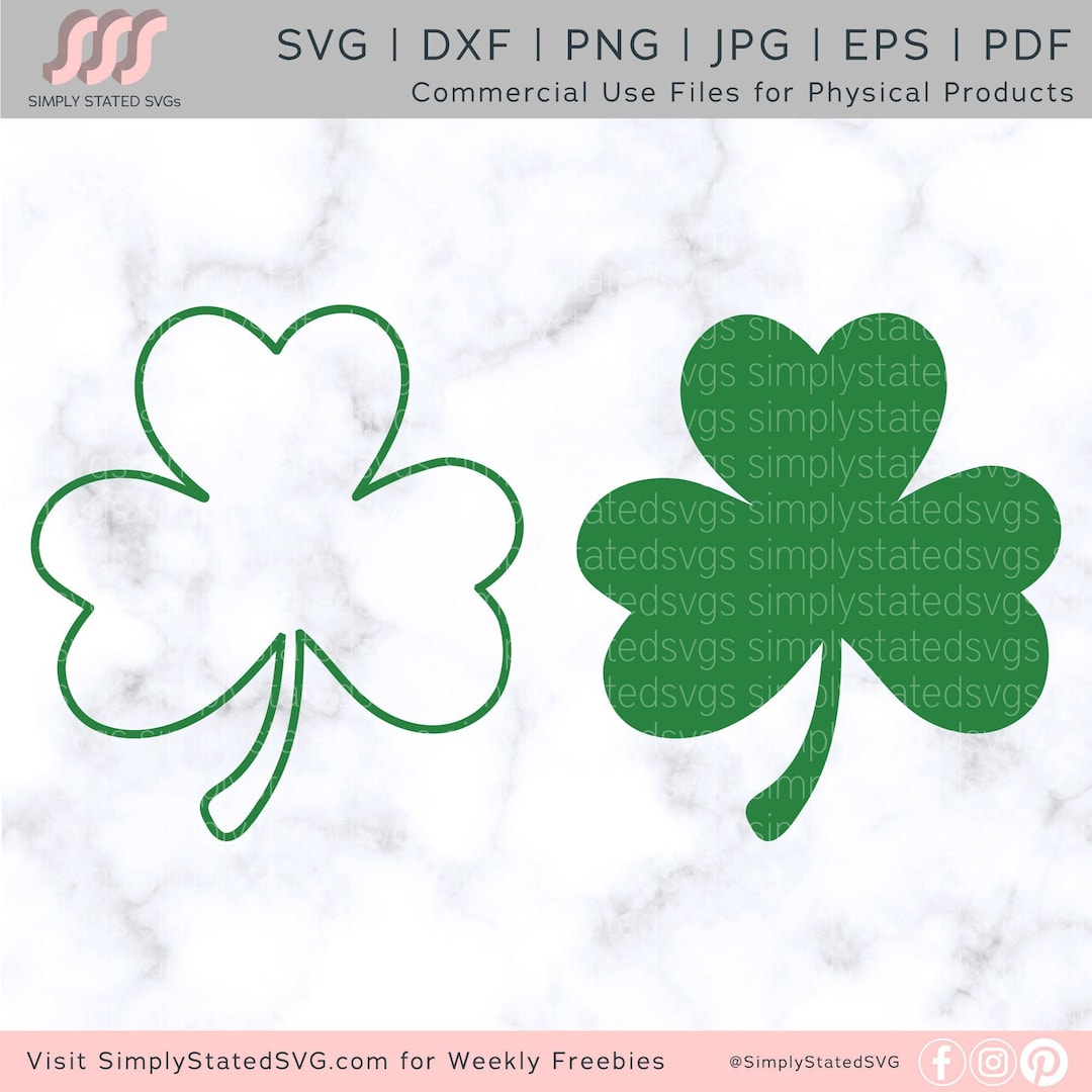 Shamrock SVG, Shamrock Outline SVG, Shamrock Sublimation, Clover SVG ...