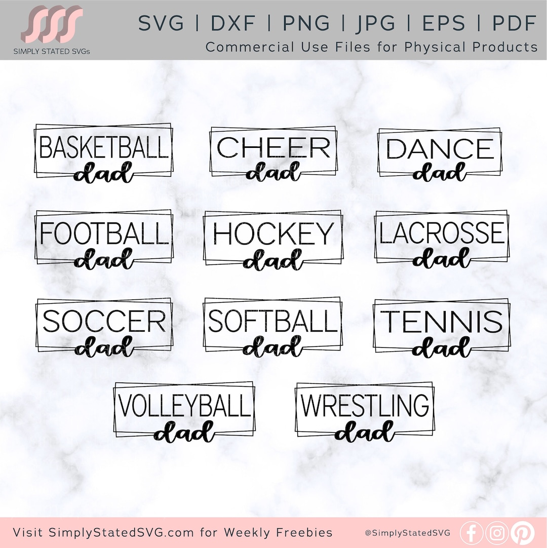 Sports Dad SVG Bundle Volleyball Dad SVG Hockey Dad SVG Basketball Dad ...